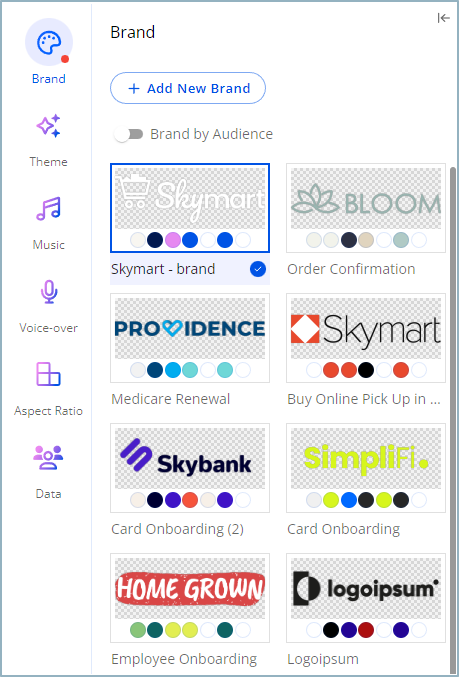 Applying a Brand by Audience – SundaySky Help Center
