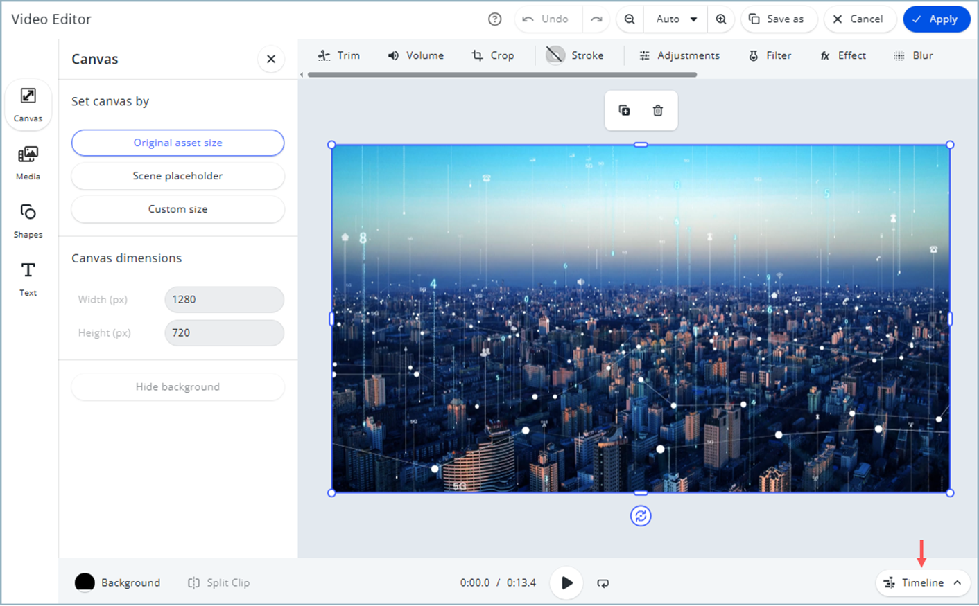 Editing a Video Asset Using the Timeline – SundaySky Help Center